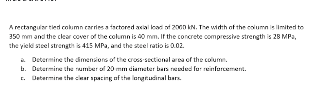 Solved A rectangular tied column carries a factored axial | Chegg.com