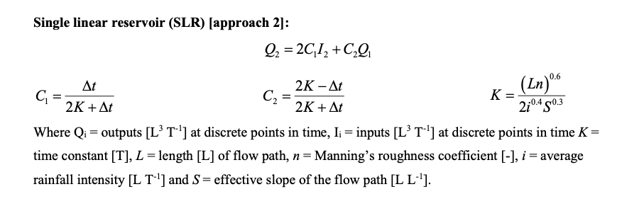 Apply a single linear reservoir approach to estimate | Chegg.com