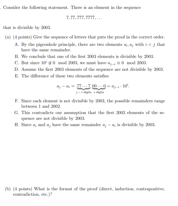 Solved - Consider the following statement. There is an | Chegg.com