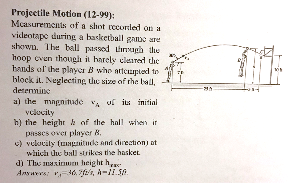 Projectile Motion Basketball