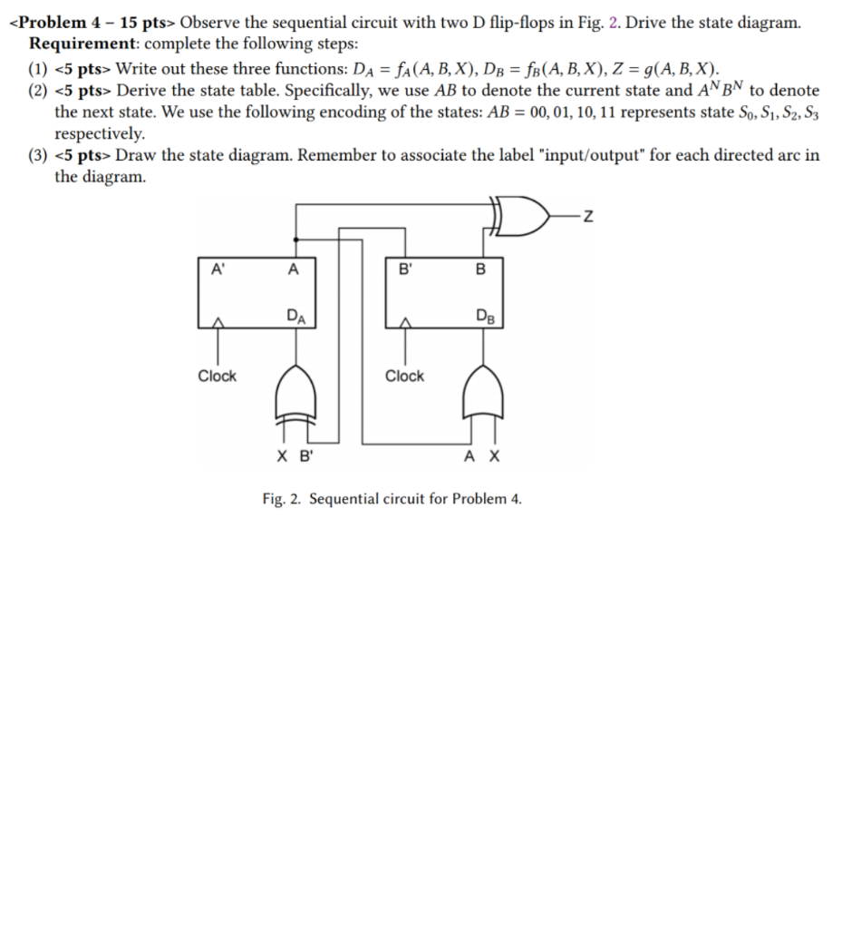 Solved Observe the sequential circuit with two D flip-flops | Chegg.com