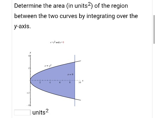 Solved Determine the area (in units2) of the region between | Chegg.com