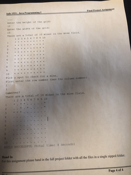 Solved Final Project Assignment Info 1521: Java ProgrammingI | Chegg.com