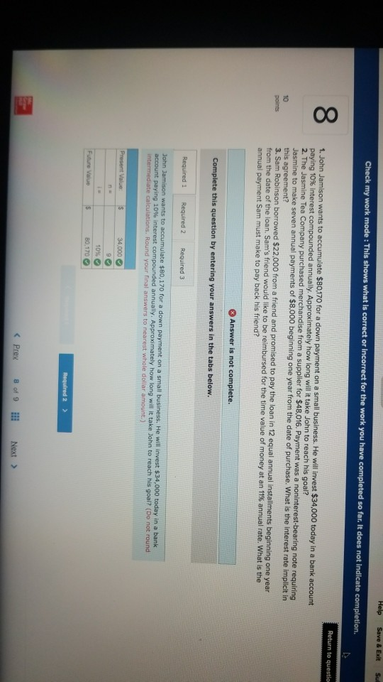 Solved 00 Help Save & Exit Sul Check my work mode: This | Chegg.com