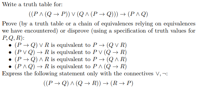 Solved Write a truth table for: ((P∧(Q→P))∨(Q∧(P→Q)))→(P∧Q) | Chegg.com