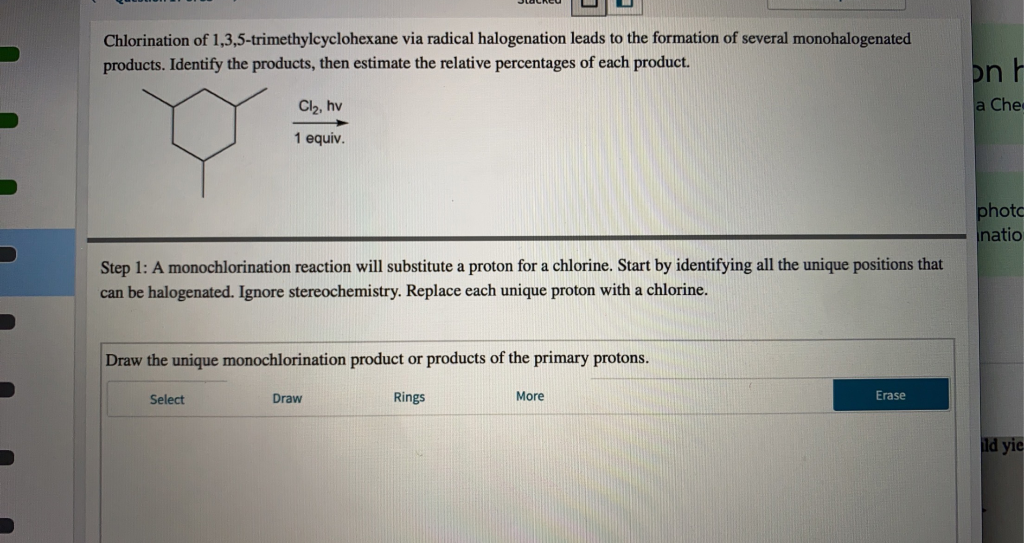 Solved Chlorination of 1,3,5-trimethylcyclohexane via | Chegg.com