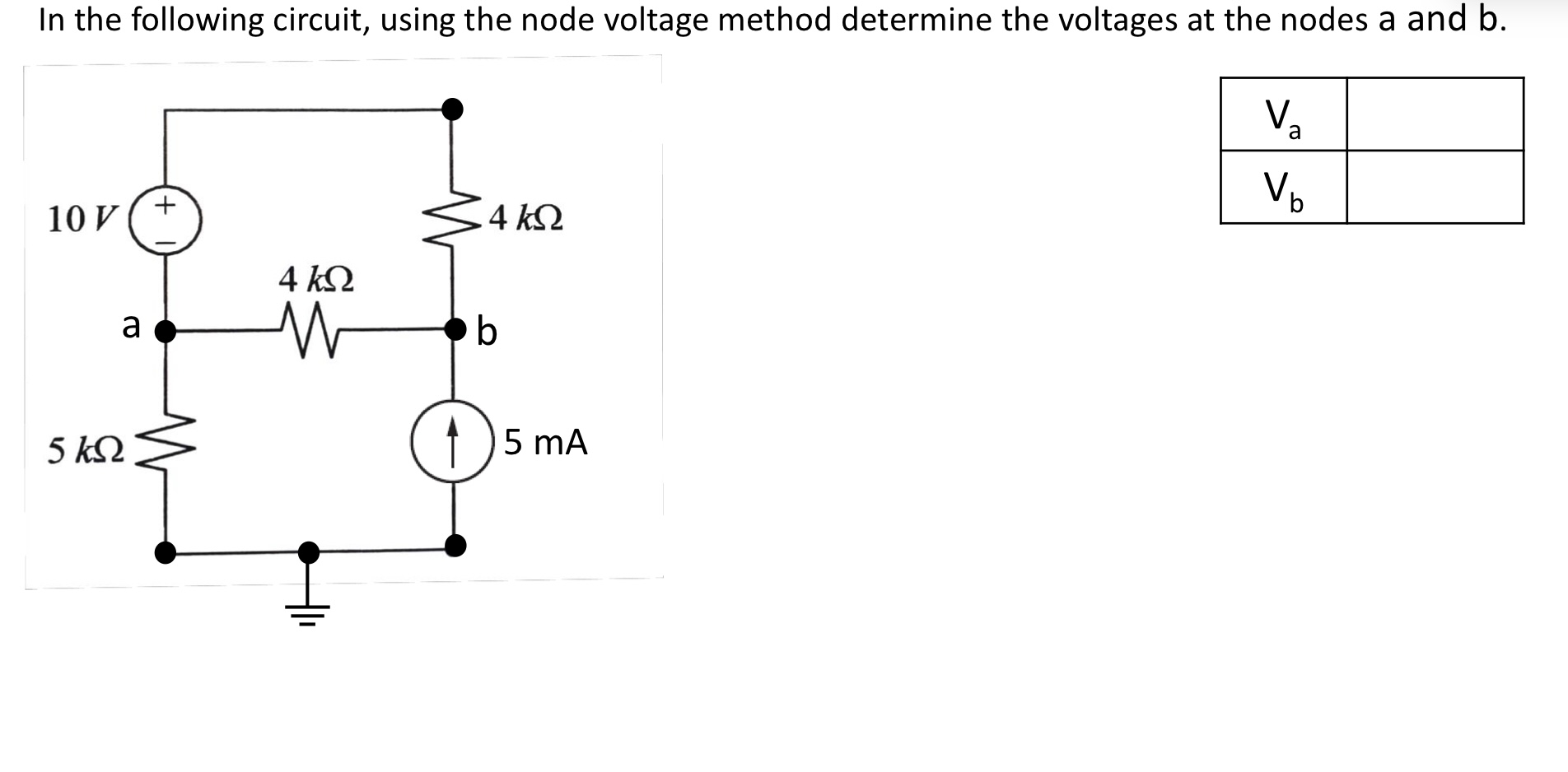 Solved In the following circuit, using the node voltage | Chegg.com