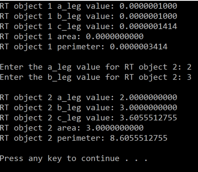 Solved C++ Your Right Triangle class will consist of the | Chegg.com