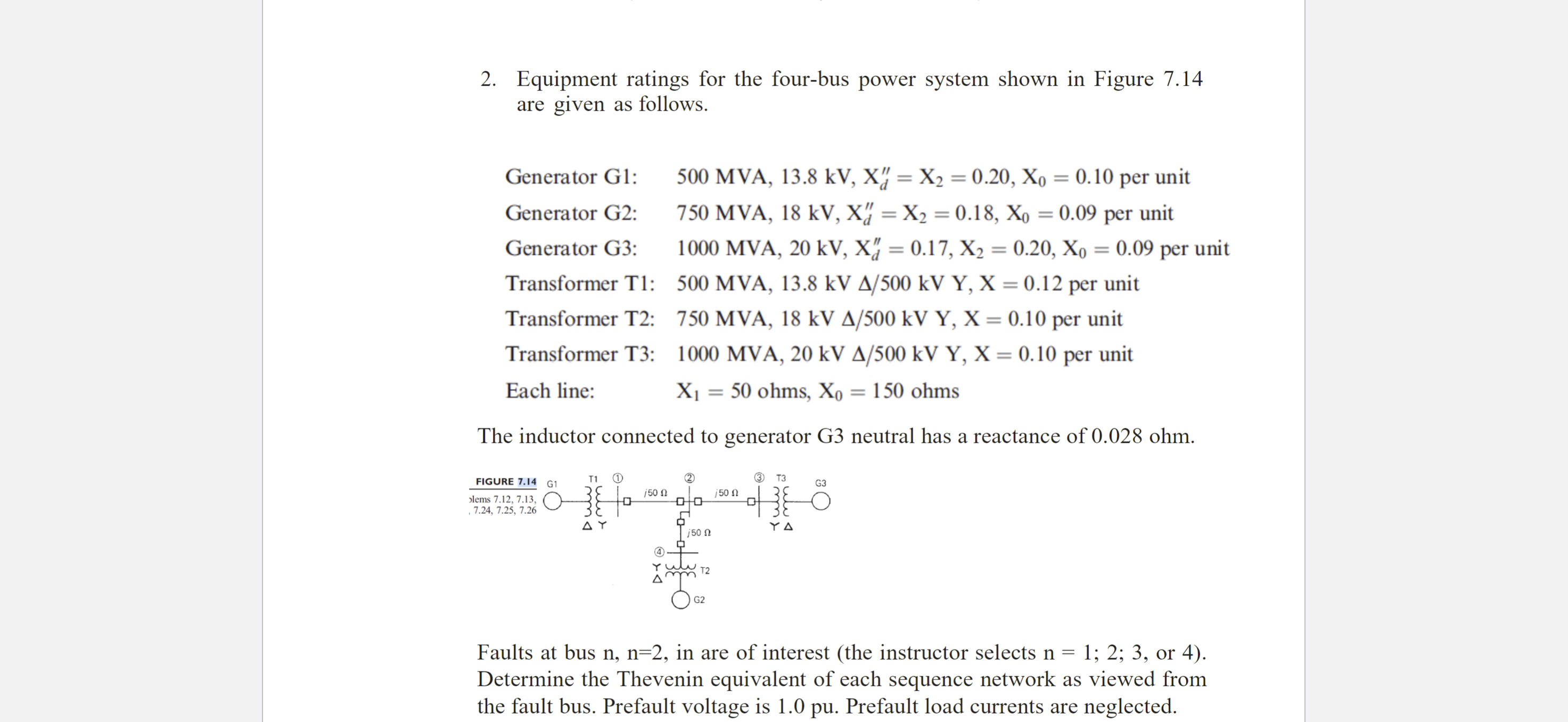 Solved using the impedance matrix- Calculate the fault | Chegg.com