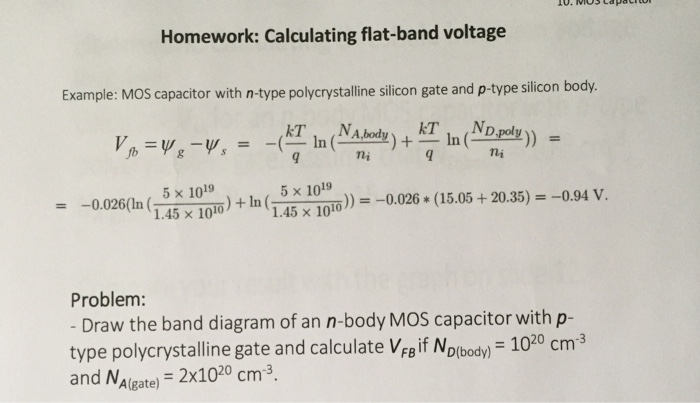 Solved Example: MOS capacitor with n-type polycrystalline | Chegg.com