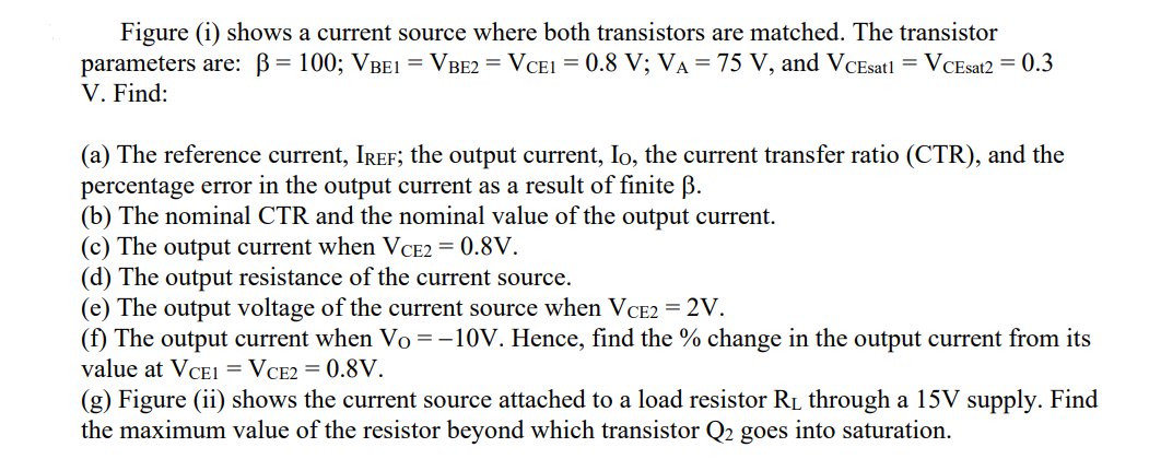 Solved Figure (i) shows a current source where both | Chegg.com