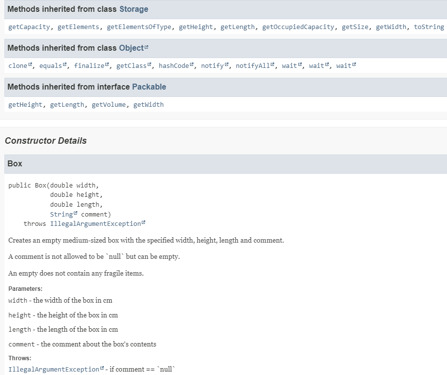 public class Box extends Storage implements Packable | Chegg.com