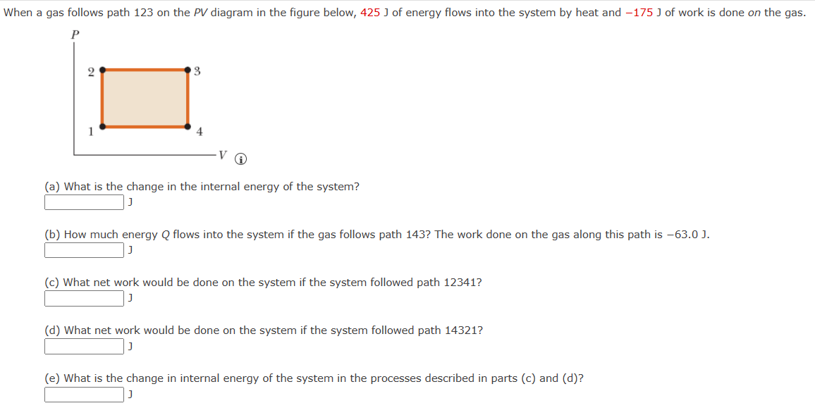 Solved When a gas follows path 123 ﻿on the PV ﻿diagram in | Chegg.com