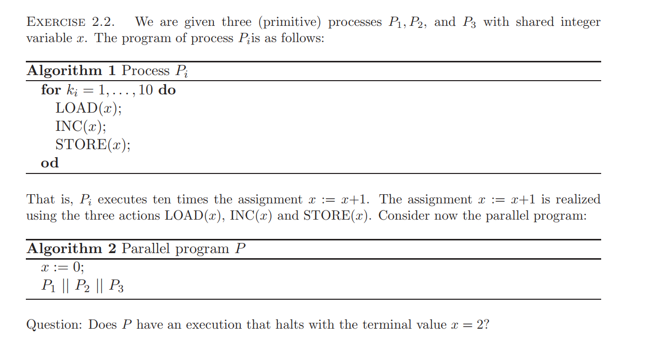 EXERCISE 2.2. We are given three (primitive) | Chegg.com