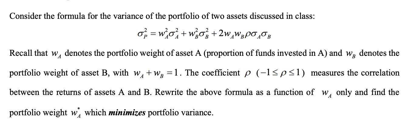 Solved Consider the formula for the variance of the | Chegg.com