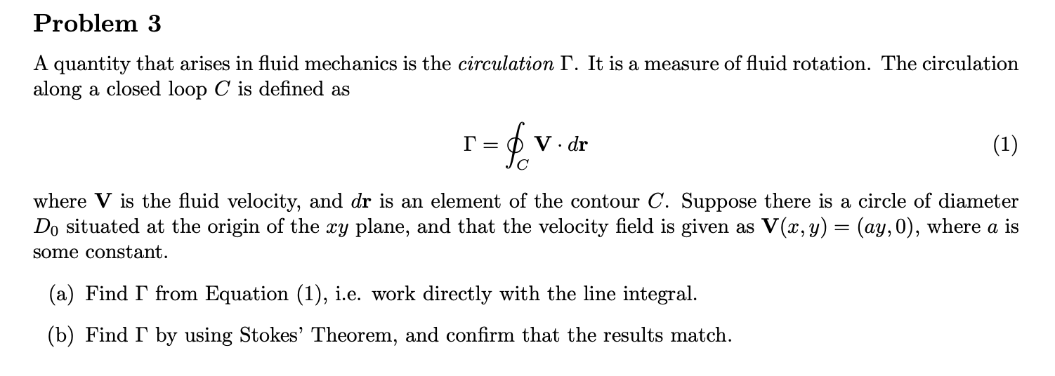 Solved A quantity that arises in fluid mechanics is the | Chegg.com