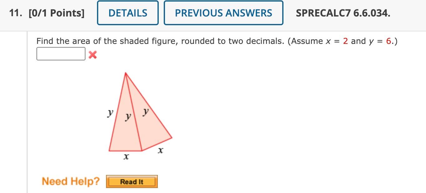 Solved Find the area of the shaded figure, rounded to two | Chegg.com