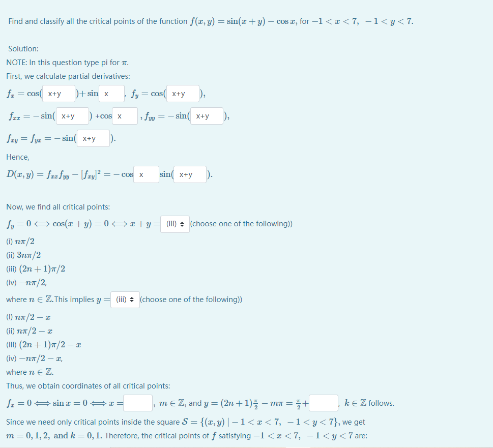 Solved Find and classify all the critical points of the | Chegg.com