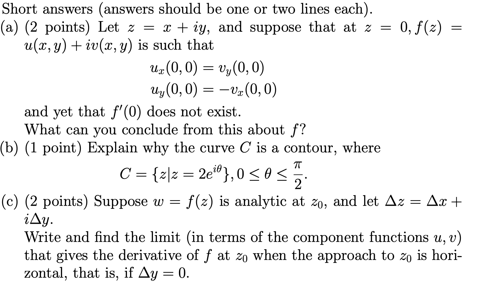 Solved Short answers (answers should be one or two lines | Chegg.com