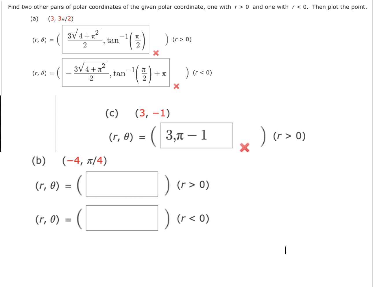 Solved Find two other pairs of polar coordinates of the | Chegg.com