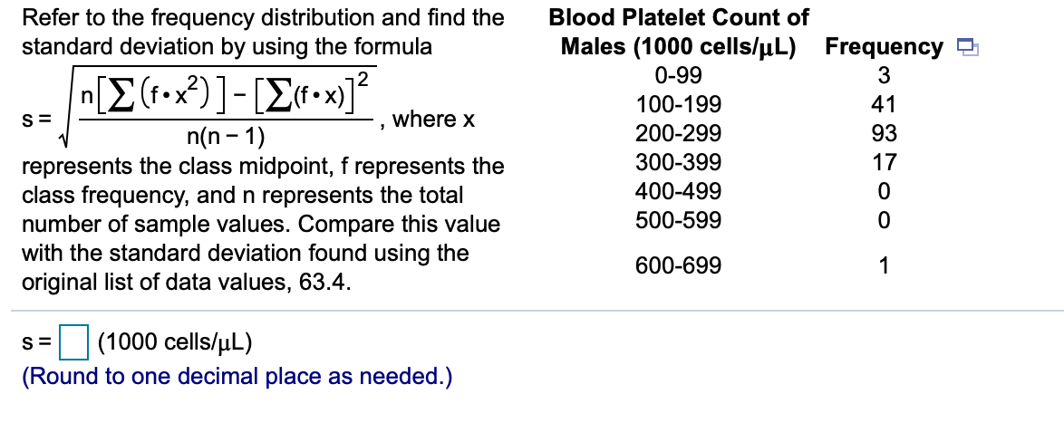 Solved Refer to the frequency distribution and find the | Chegg.com