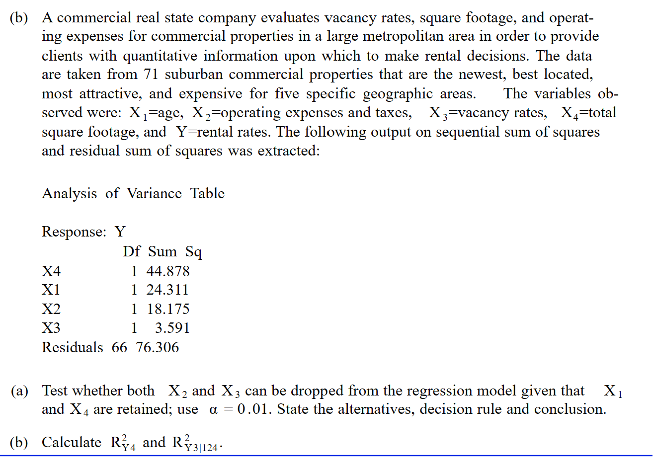 Solved a) ﻿Test whether both x2 ﻿and x3 ﻿can be dropped from | Chegg.com