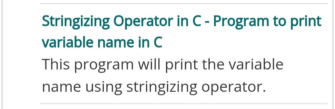 Solved Stringizing Operator in C - Program to print variable | Chegg.com Solved Stringizing Operator in C - Program to print variable | Chegg.com