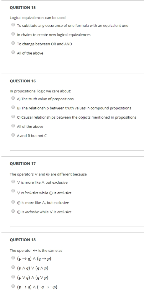 Solved QUESTION 15 Logical equivalences can be used To | Chegg.com