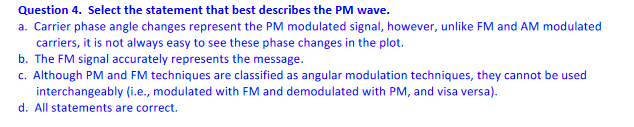 Solved Part 2. PM Modulation message or modulating signal: | Chegg.com