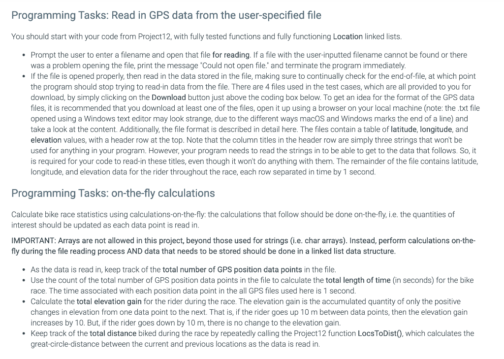 Solved 9.10 LAB*: Reading GPS Data - Tour de France | Chegg.com