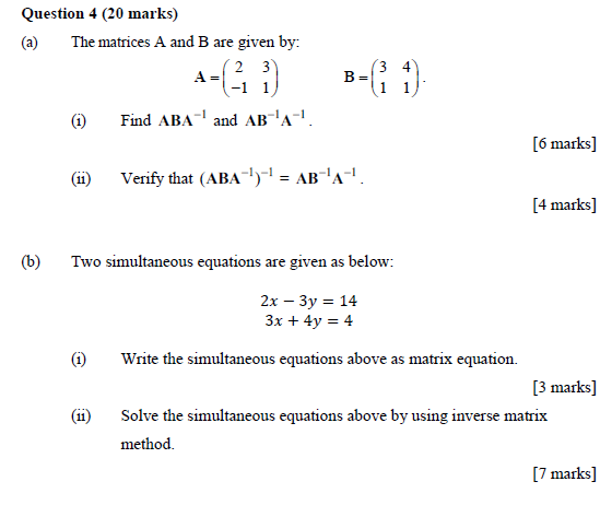 Solved a) The matrices A and B are given by: | Chegg.com