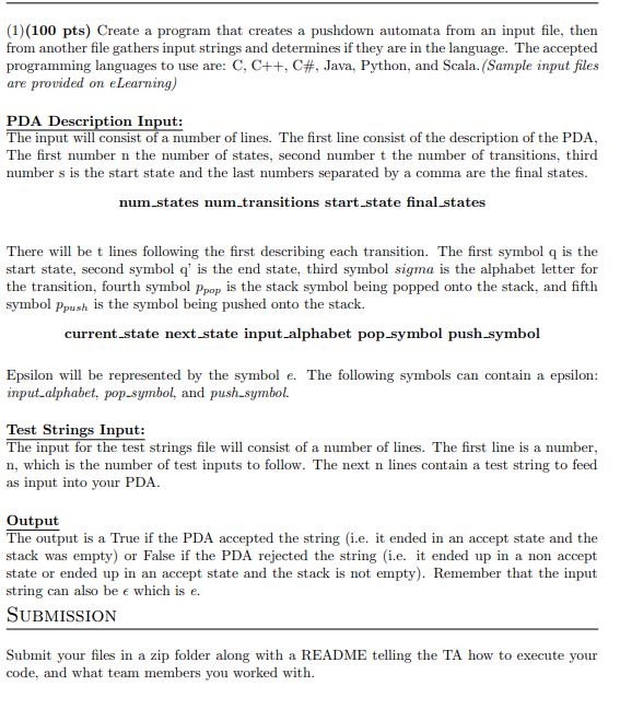 File Descriptions for each file: input1.txt - This is | Chegg.com