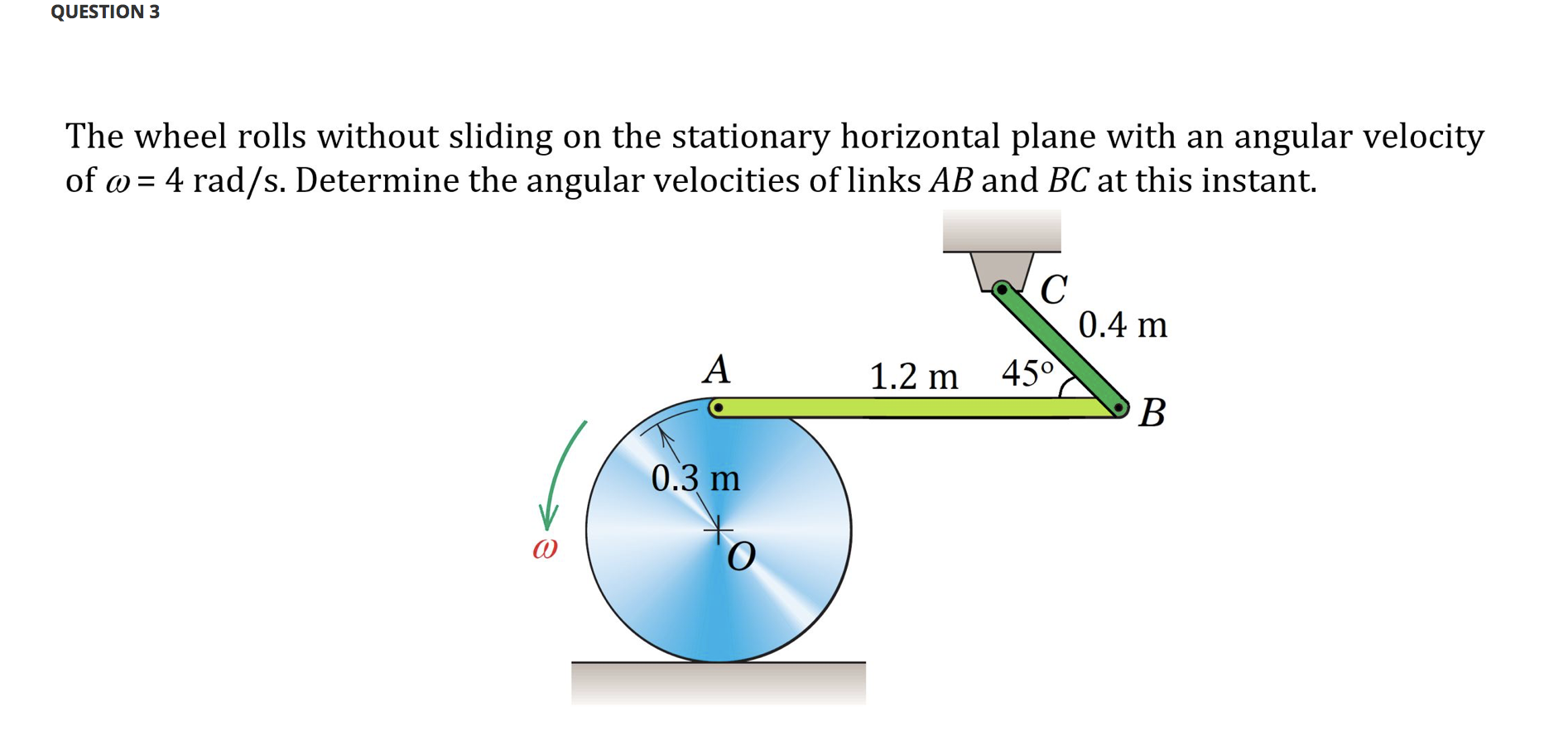 Solved QUESTION 3 The wheel rolls without sliding on the | Chegg.com