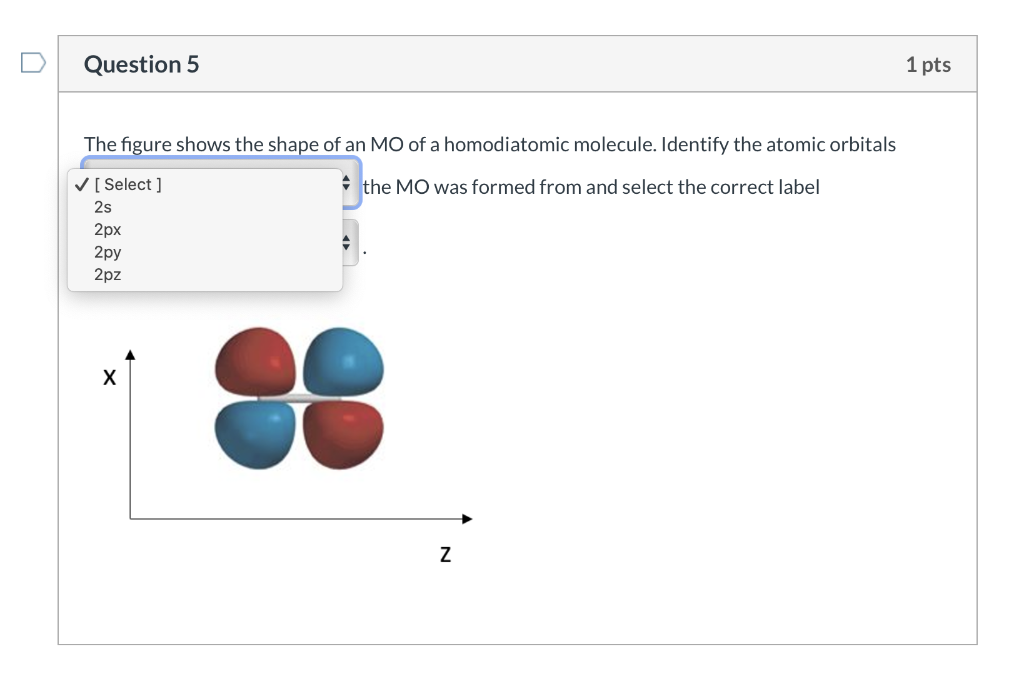 Solved Question 5 1 pts The figure shows the shape of an MO | Chegg.com
