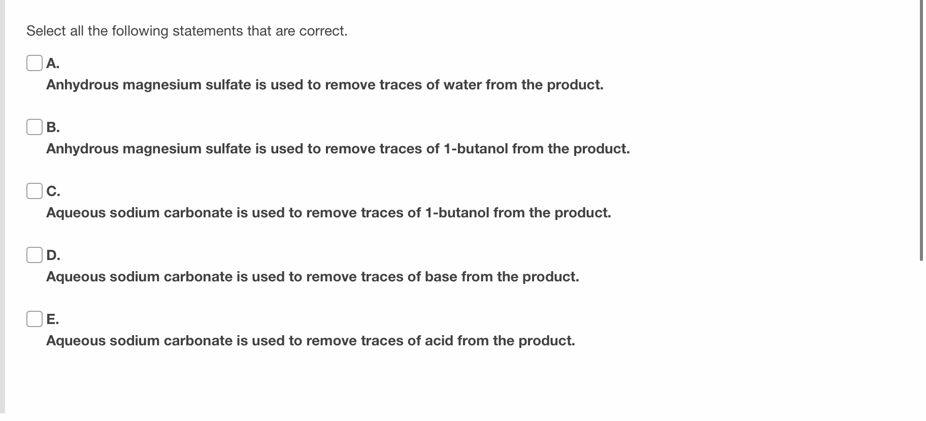 Solved Select all the following statements that are correct. | Chegg.com
