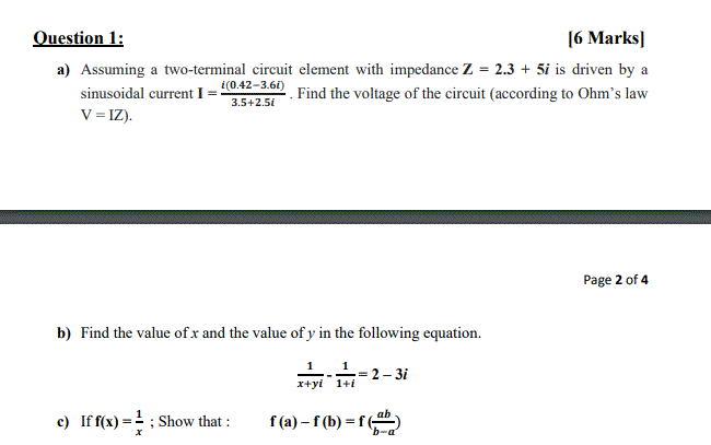 Solved Question 1: [6 Marks a) Assuming a two-terminal | Chegg.com