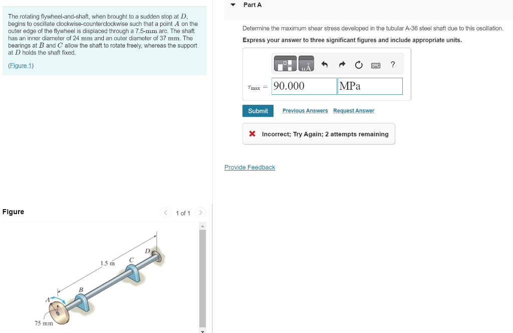 Solved The rotating flywheel-and-shaft, when brought to a | Chegg.com
