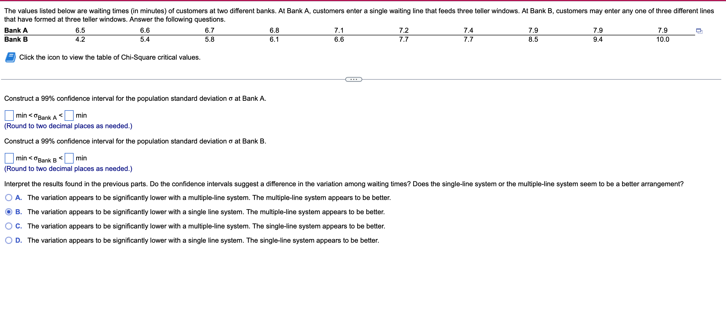 Solved that have formed at three teller windows. Answer the | Chegg.com