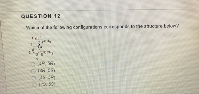 Solved Which of the following configurations corresponds to | Chegg.com