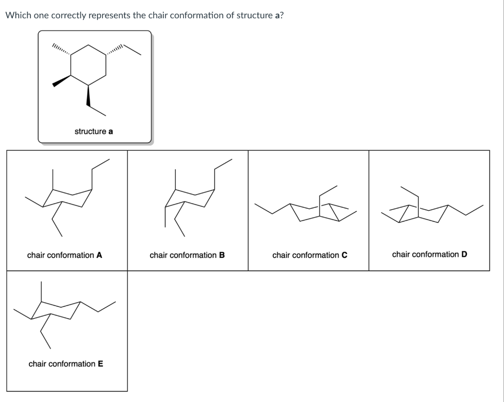 Solved Which one correctly represents the chair conformation | Chegg.com