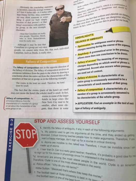 Identify and describe three fallacies. Share a | Chegg.com