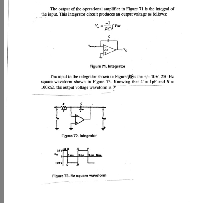 Solved The output of the operational amplifier in Figure 71 | Chegg.com