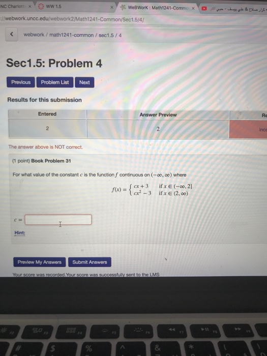 Solved NC Charlott × WW 1.5 | Chegg.com