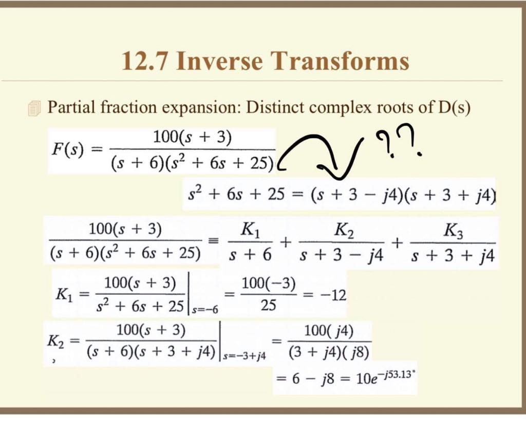 Solved 12.7 Inverse Transforms Partial fraction expansion: | Chegg.com