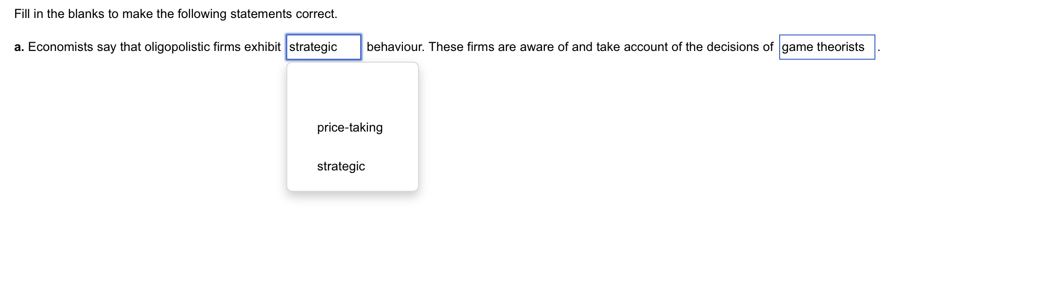 Solved Fill in the blanks to make the following statements | Chegg.com