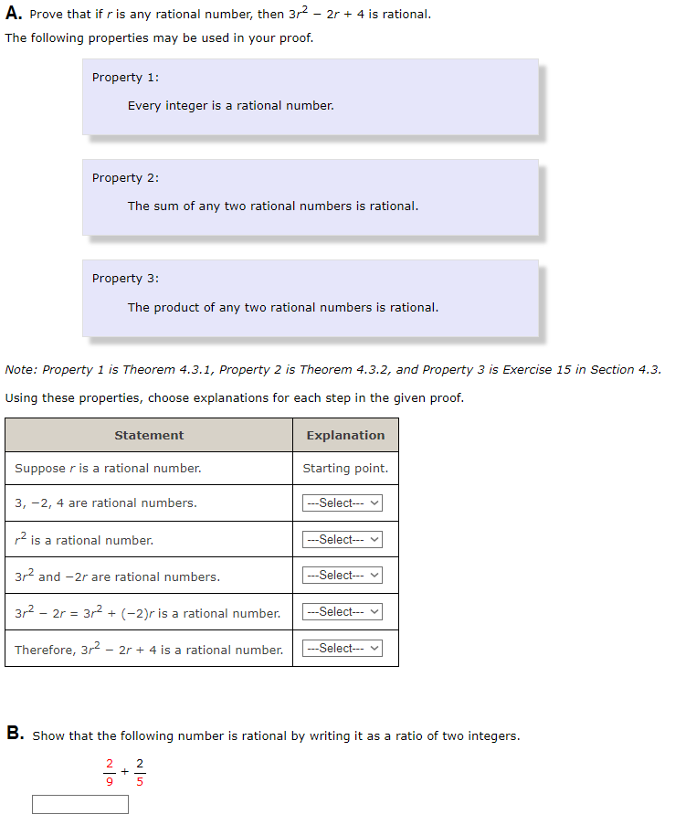 Solved A. Prove that if r is any rational number, then | Chegg.com
