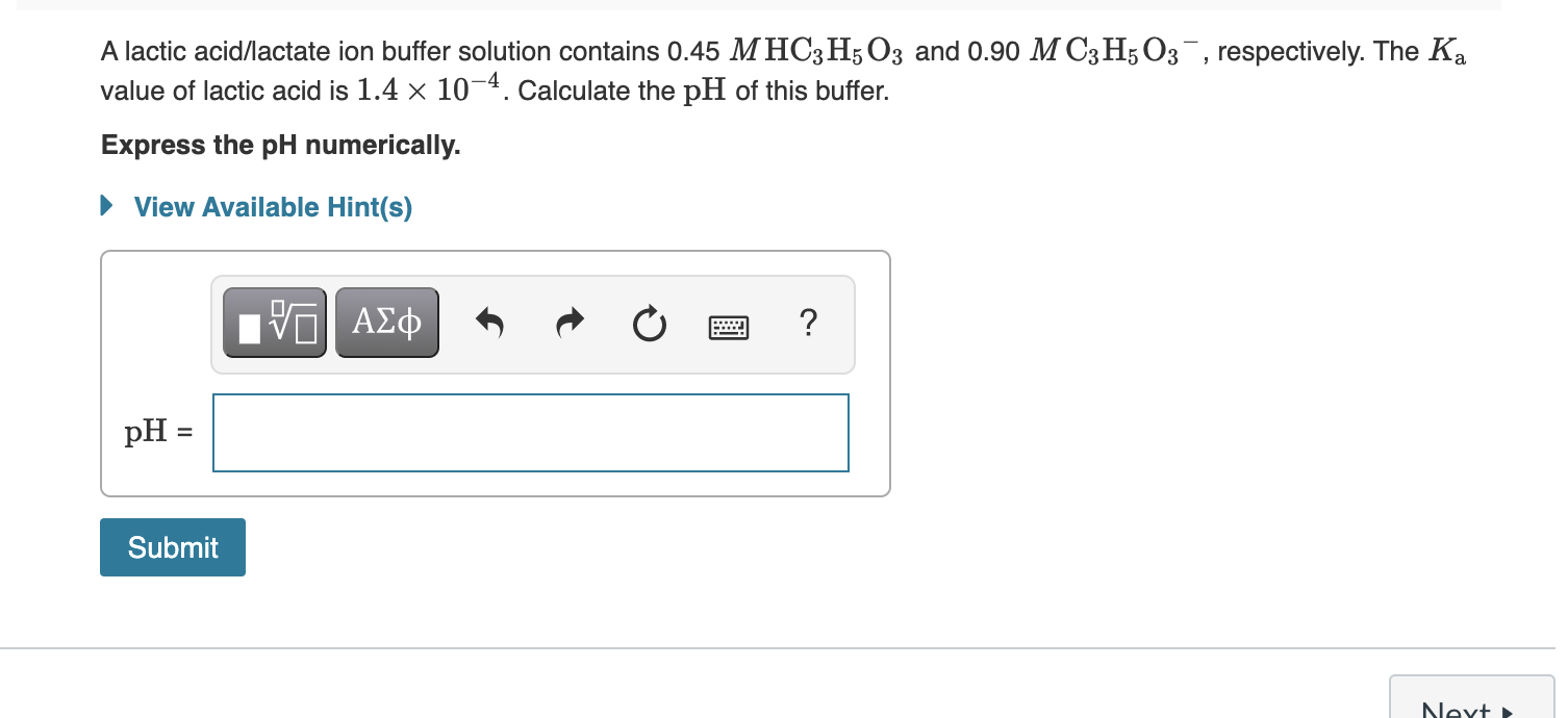 Solved A lactic acid/lactate ion buffer solution contains | Chegg.com