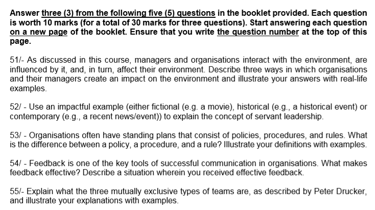 Solved Answer three (3) from the following five (5) | Chegg.com