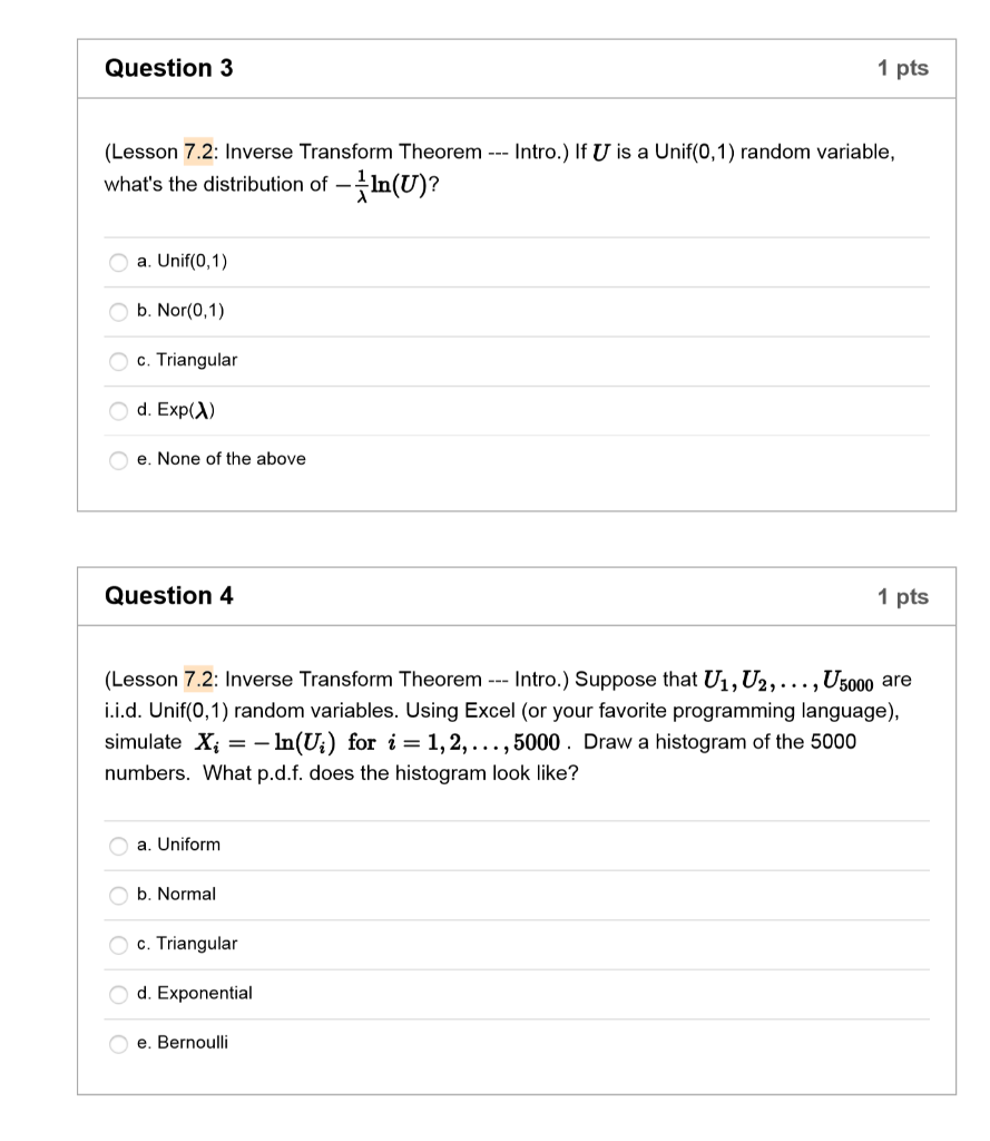 Solved Question 3 1 pts (Lesson 7.2: Inverse Transform | Chegg.com