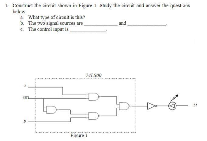 Solved 1. Construct the circuit shown in Figure 1. Study the | Chegg.com